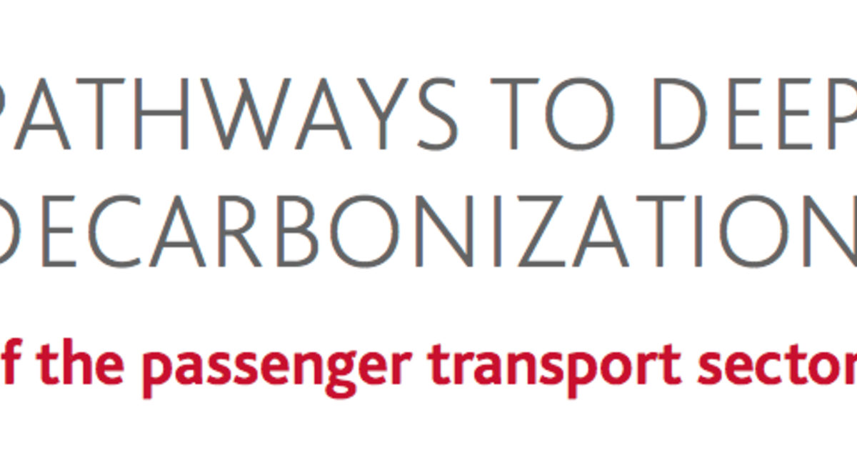 Deep Decarbonization Pathways for Mobility | IDDRI